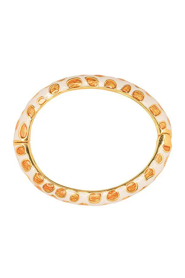 KENNETH JAY LANE Tan Giraffe Bangle - Gold