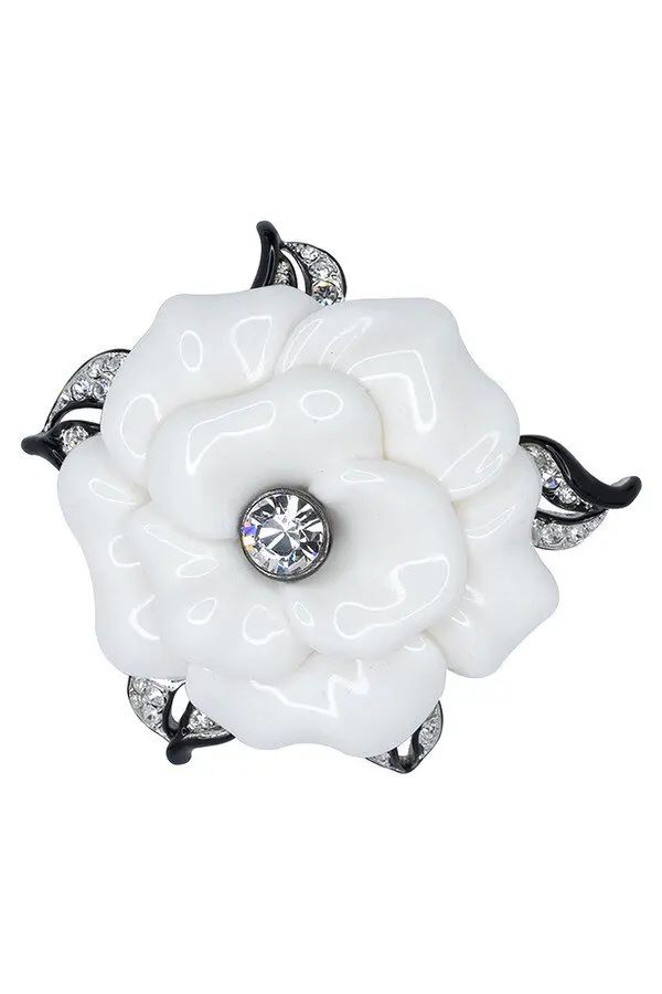KENNETH JAY LANE Resin Flower Pin - White