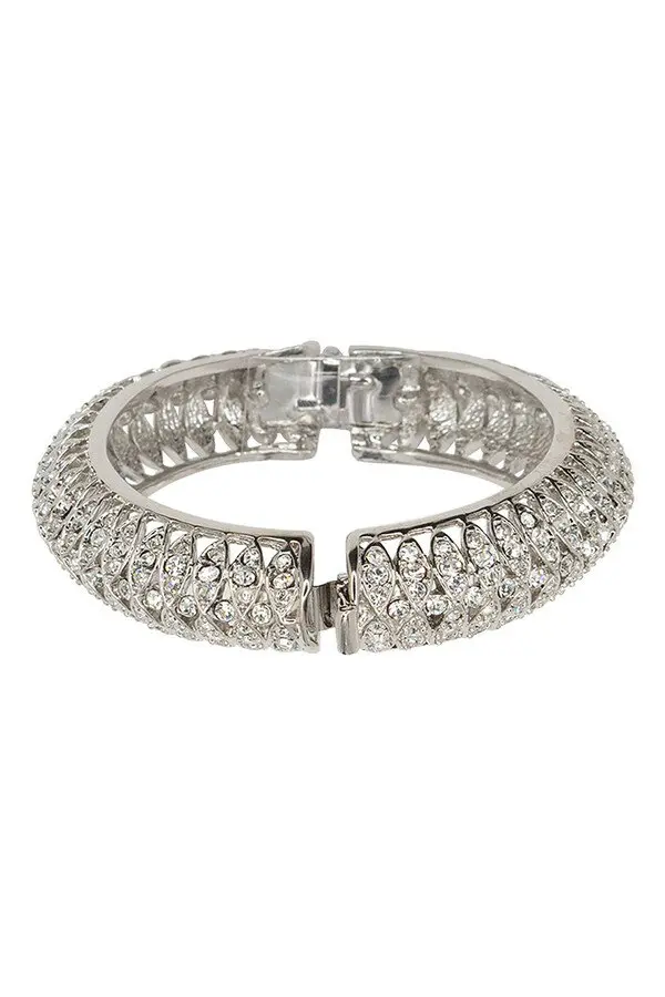 KENNETH JAY LANE Jackie Kennedy Onassis Crystal Pavé Bangle - Lime
