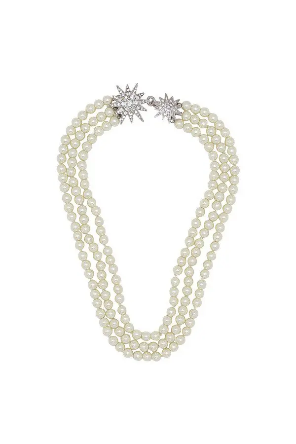 KENNETH JAY LANE Three Row Pearl Necklace - Natural