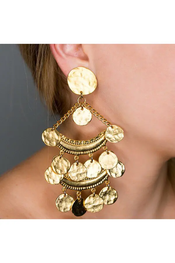 KENNETH JAY LANE Layered Coin Pierced Earrings