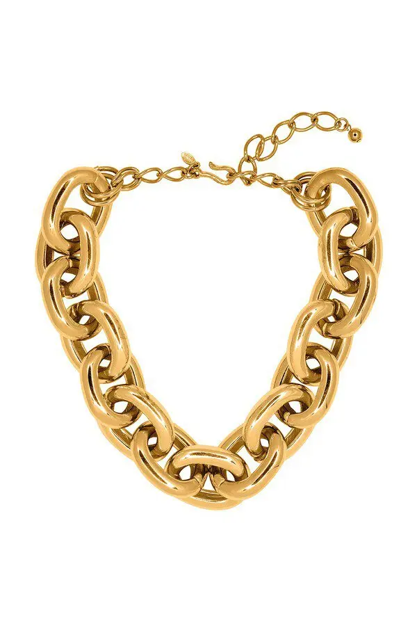 KENNETH JAY LANE Plated Link Necklace - Gold