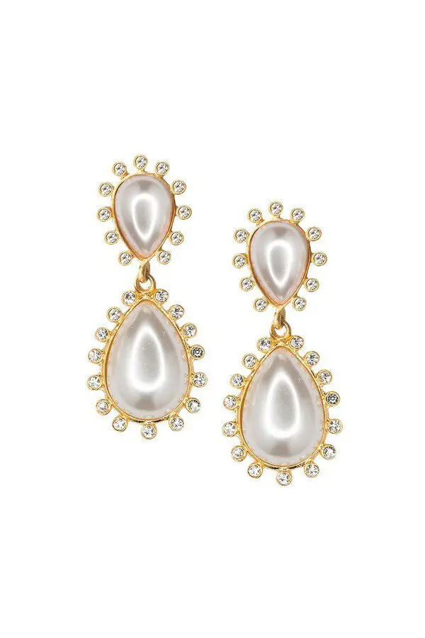 KENNETH JAY LANE Pearl Teardrop Earrings - White