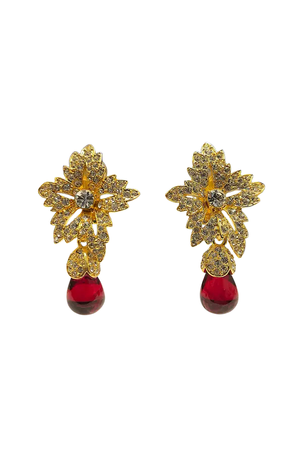 KENNETH JAY LANE Jackie Kennedy Onassis Foliate Clip-on Earrings - Floral