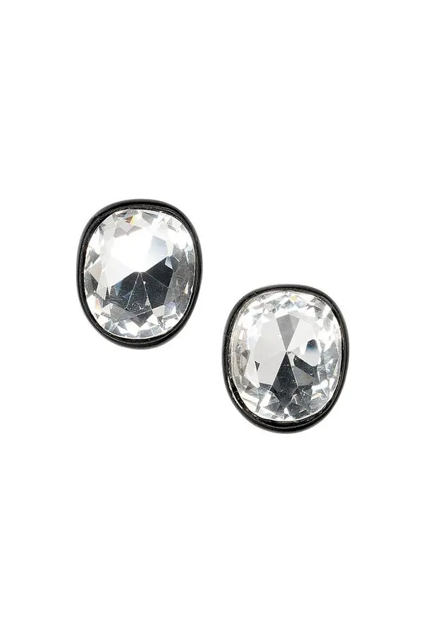 KENNETH JAY LANE Jackie Kennedy Onassis Clip-on Earrings - Black