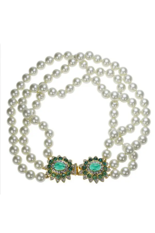 KENNETH JAY LANE Barbara Bush Pearl Necklace - Gold