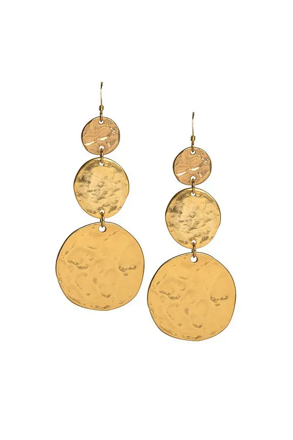 KENNETH JAY LANE Satin Tone Coin Drop Earrings - Gold