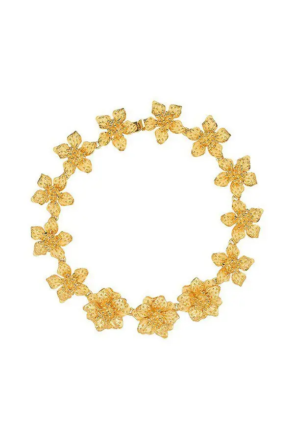 KENNETH JAY LANE Dogwood Flower Collar Necklace - Gold