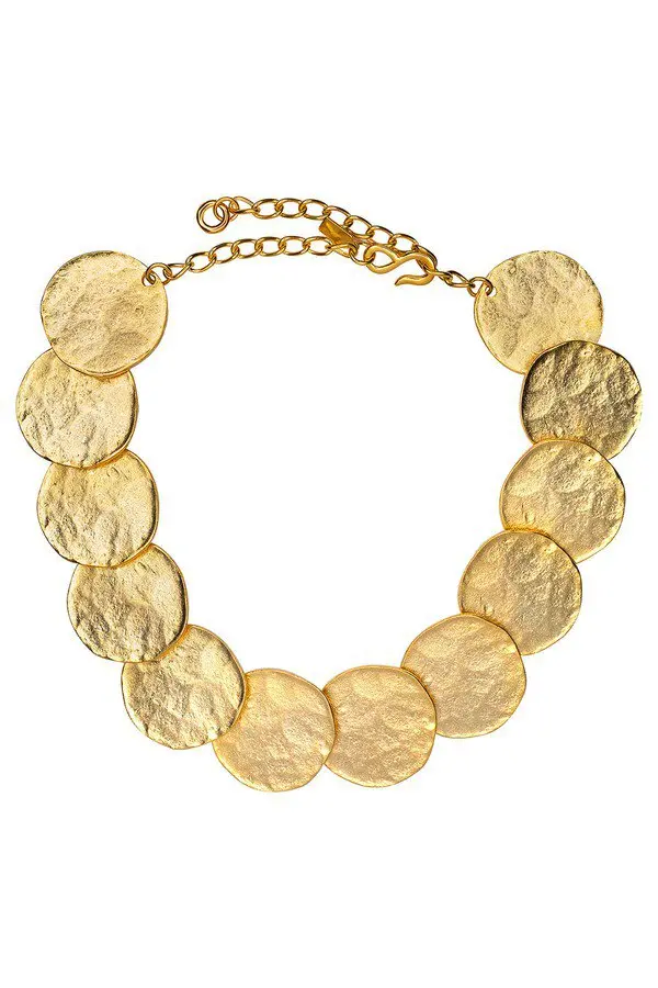 KENNETH JAY LANE Satin Discs Necklace - Gold