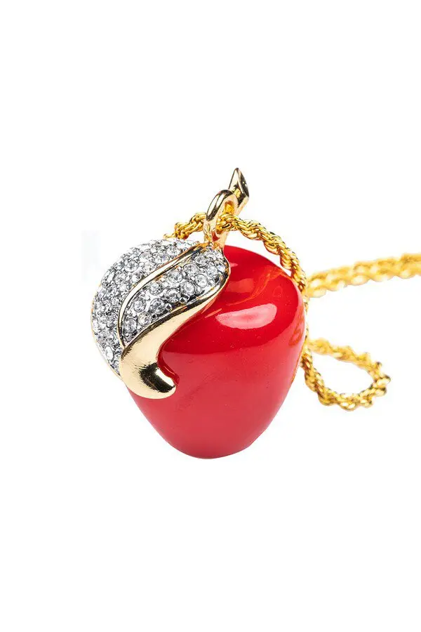 KENNETH JAY LANE Apple Pendant Necklace - Red