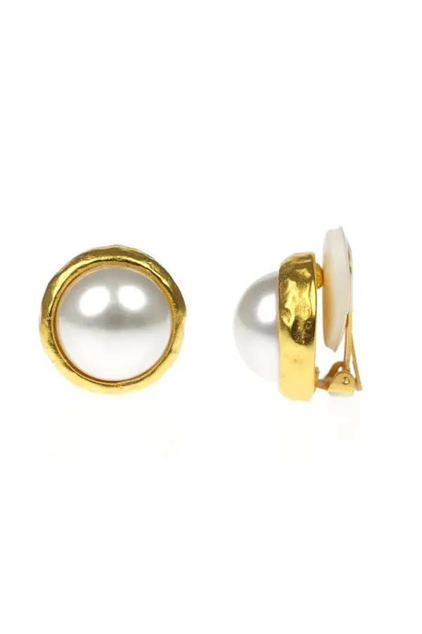 KENNETH JAY LANE Barbara Bush Pearl Clip-on Earrings