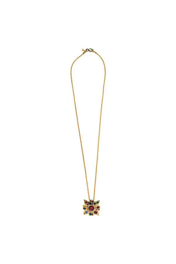 KENNETH JAY LANE Maltese Cross Pendant Necklace
