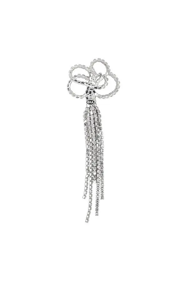 KENNETH JAY LANE Crystal Bow Drop Earrings - Natural