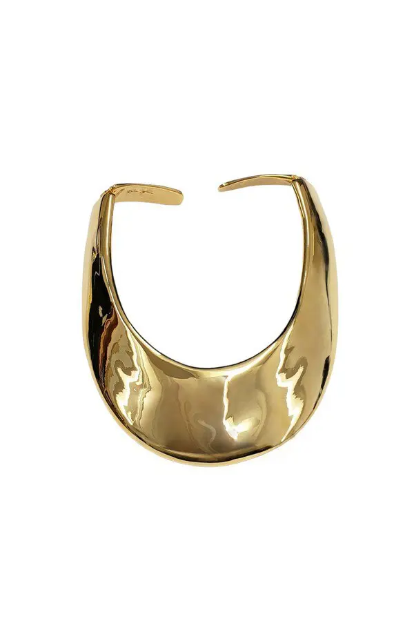 KENNETH JAY LANE Polished Tone Collar Necklace - Gold