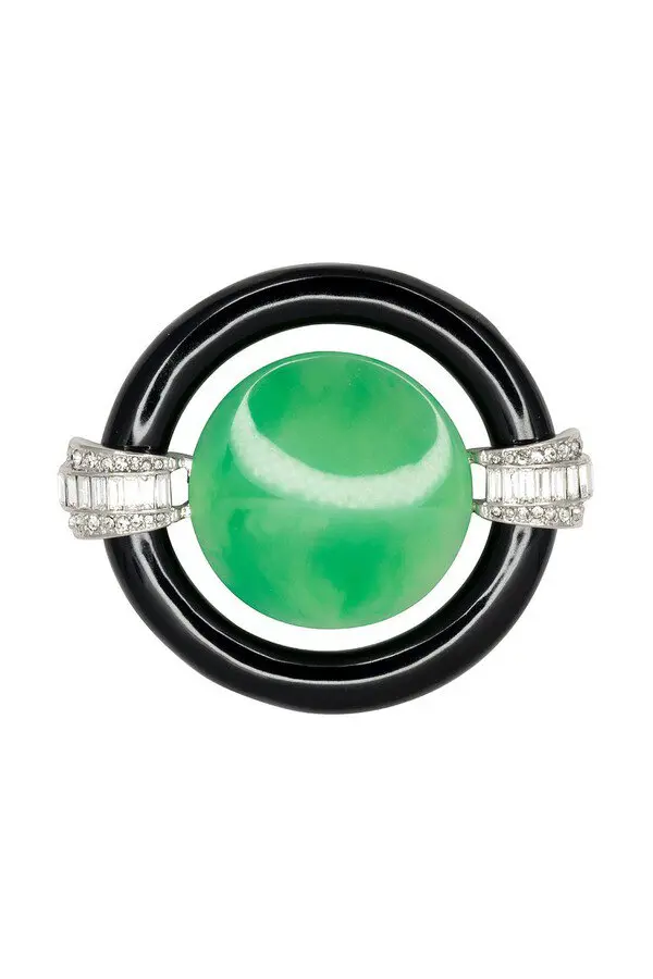 KENNETH JAY LANE Jade Center Deco Pin - Black