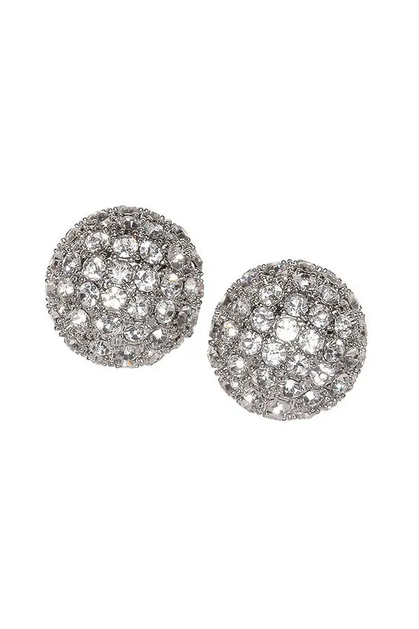 KENNETH JAY LANE Disco Ball Clip Earrings - Natural