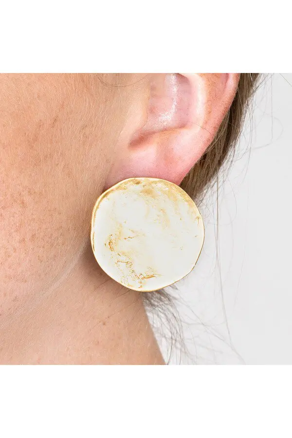 KENNETH JAY LANE Coin Button On Earrings
