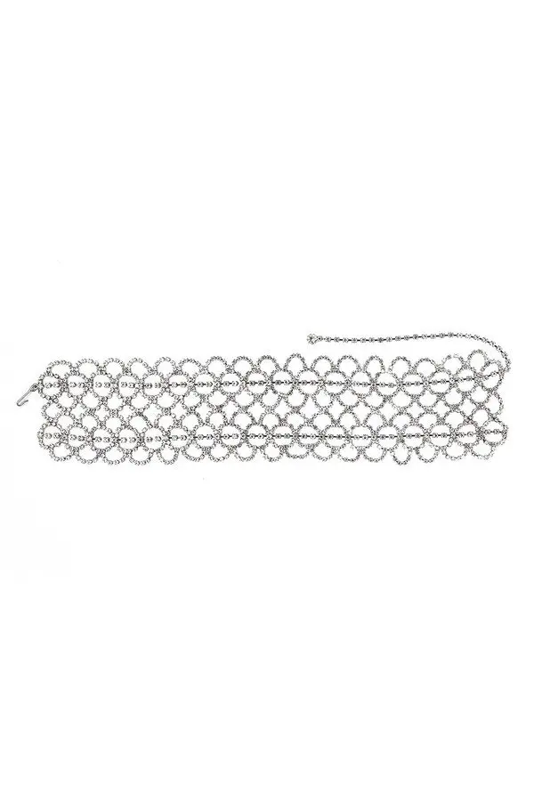 KENNETH JAY LANE Wide Crystal Lace Choker - Natural