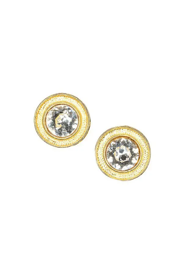 KENNETH JAY LANE Jackie Kennedy Onassis Button Clip-on Earrings - Gold