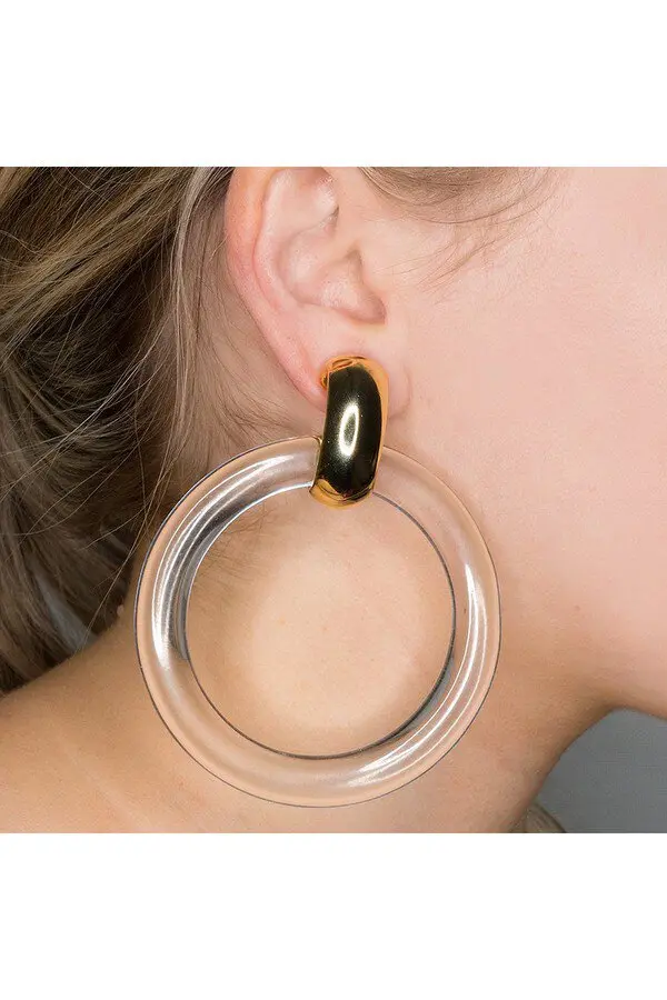 KENNETH JAY LANE Doorknocker Clip On Earrings