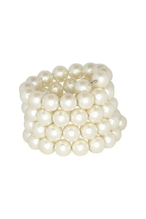 KENNETH JAY LANE Cultura Pearl Coil Bracelet - Lime