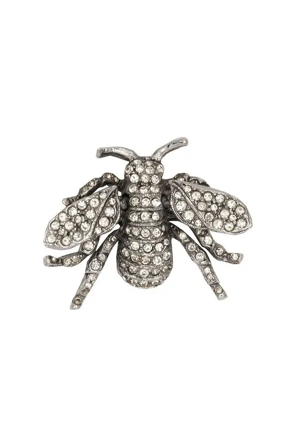 KENNETH JAY LANE Crystal Bee Pin - Silver