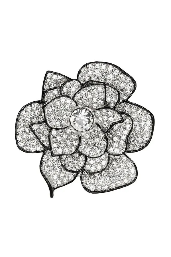 KENNETH JAY LANE Crystal Flower Pin - Natural
