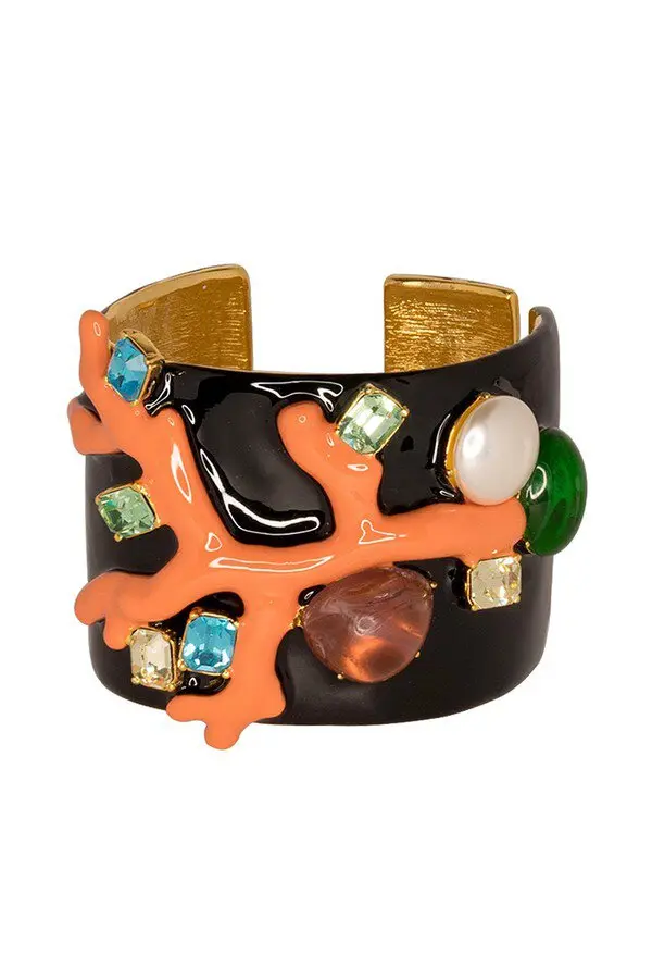 KENNETH JAY LANE Black & Cuff - Coral