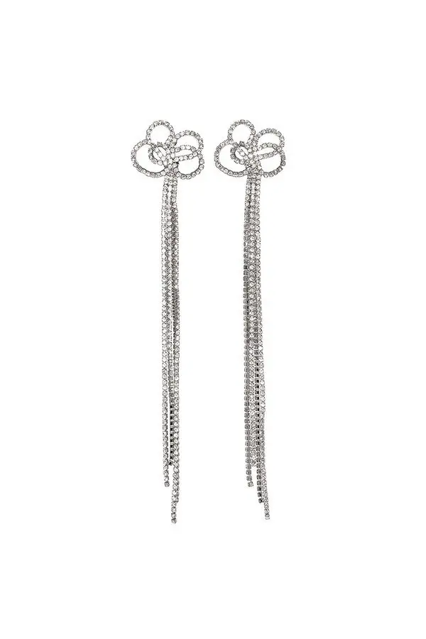 KENNETH JAY LANE Long Crystal Clip-on Earrings - Natural