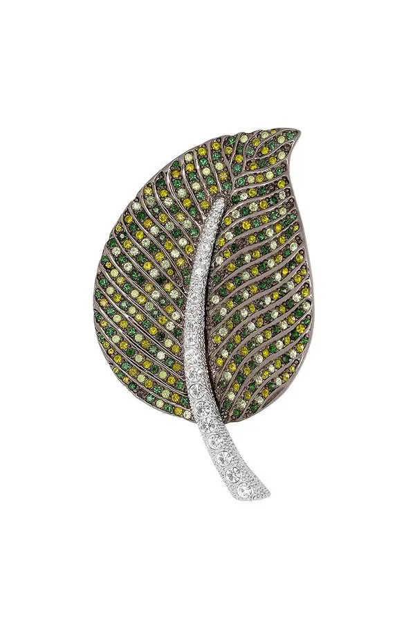 KENNETH JAY LANE Multi Leaf Pin - Green