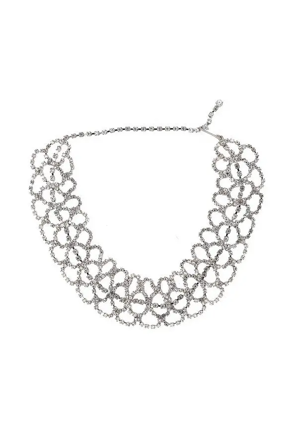 KENNETH JAY LANE Crystal Lace Choker - Silver