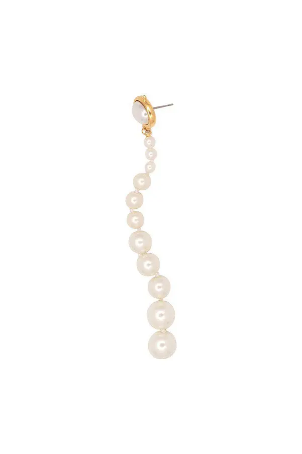 KENNETH JAY LANE Long Drop Pearl Earrings - Gold
