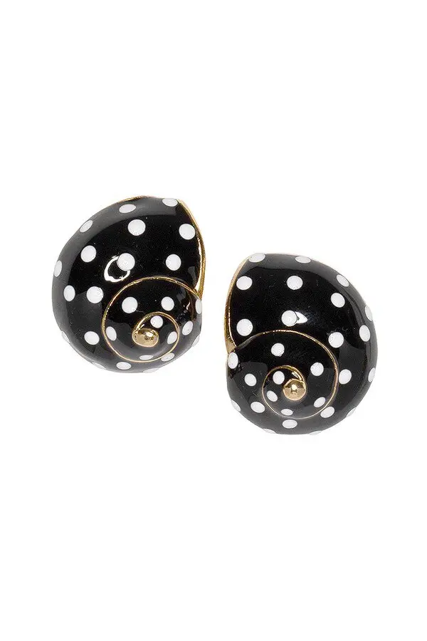 KENNETH JAY LANE Shell Clip On Earrings - Black
