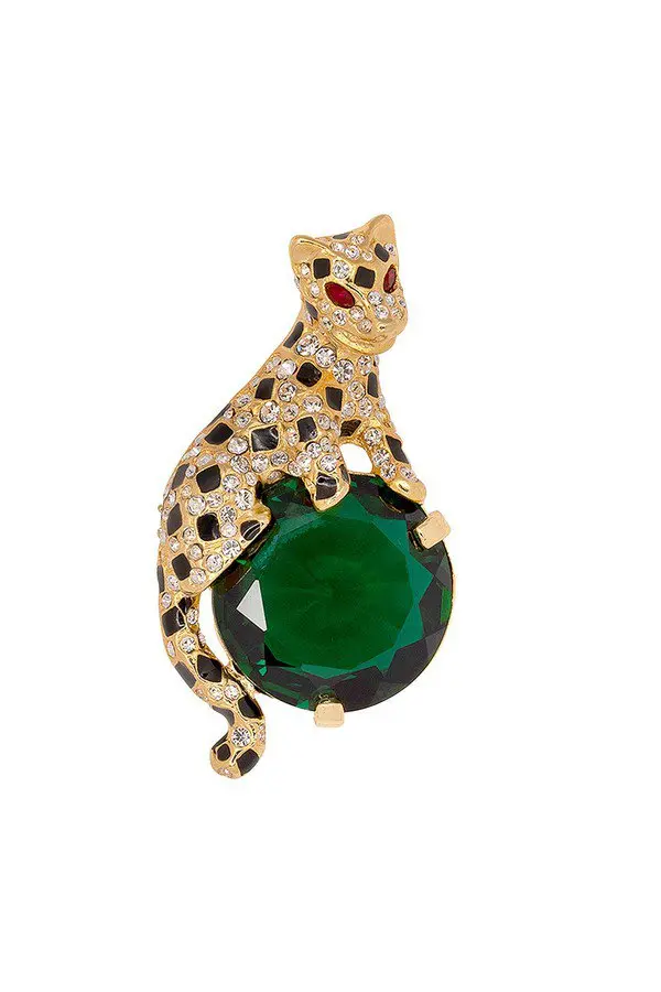KENNETH JAY LANE Leopard Pin - Gold