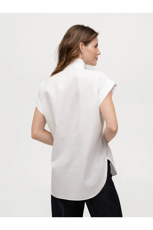 SARAH ALEXANDRA Cap Sleeve Pique Shirt