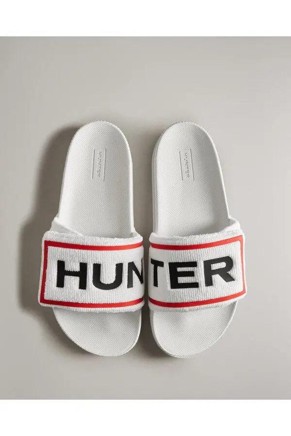 Hunter Terry Towelling Logo Adjustable Slides