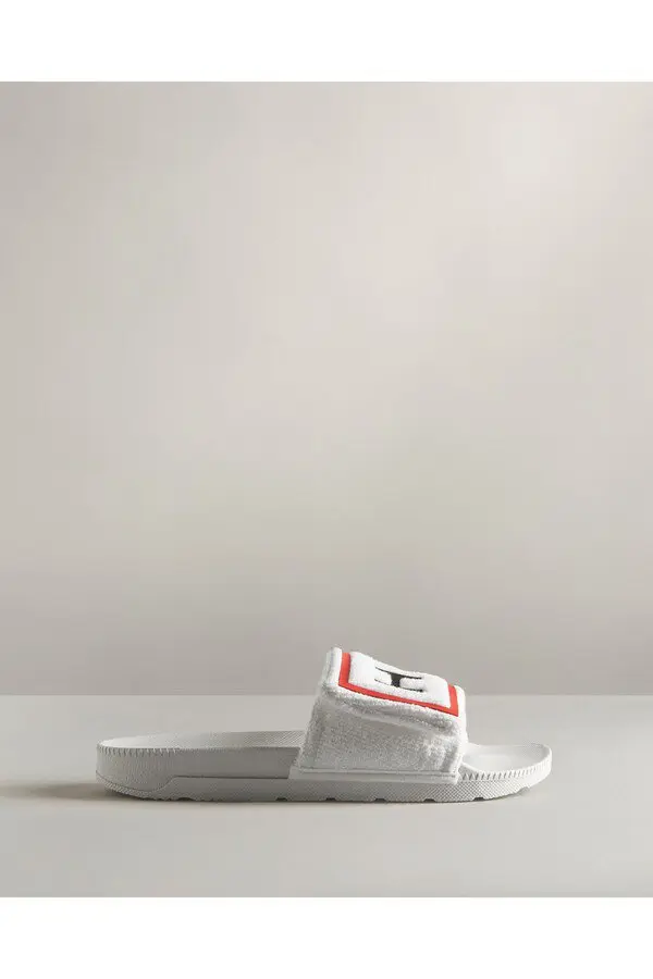 Hunter Terry Towelling Logo Adjustable Slides