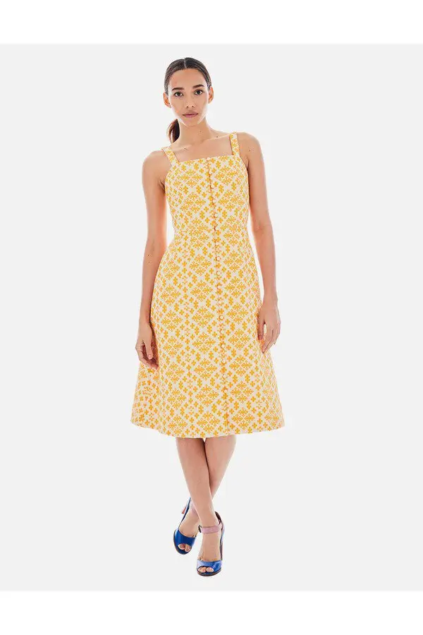 Novis The Granville Cotton Jacquard Dress - Gold