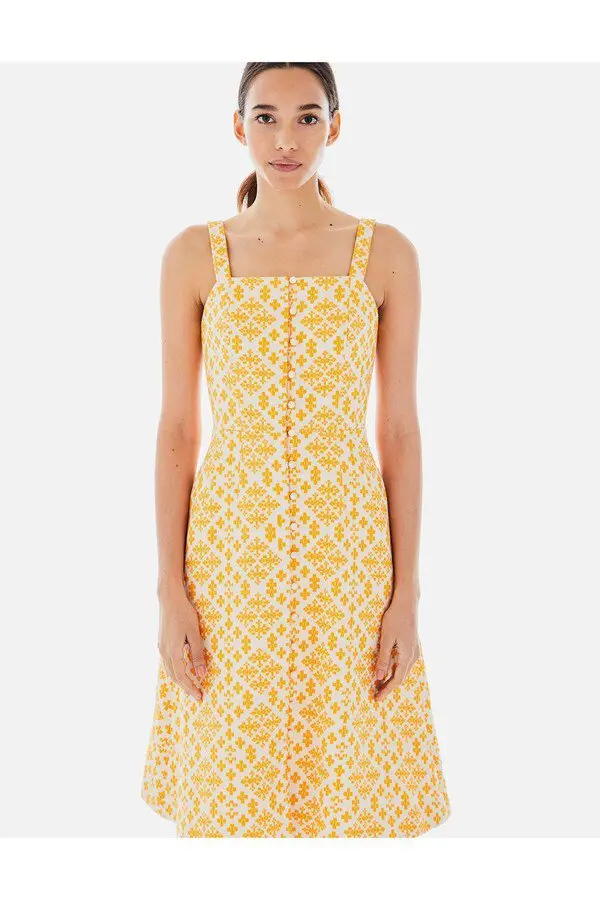 Novis The Granville Cotton Jacquard Dress - Gold