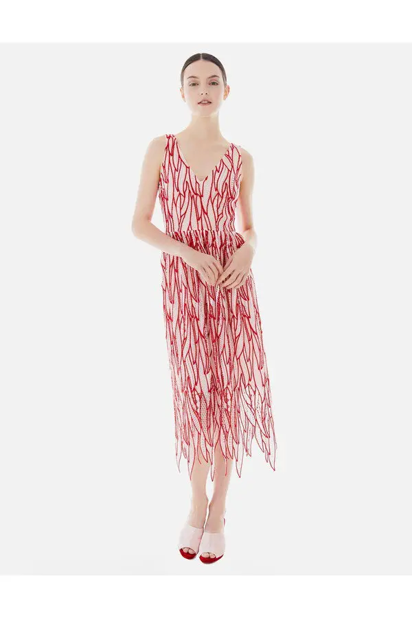 Novis The Swann Macrame Leaf Lace Dress