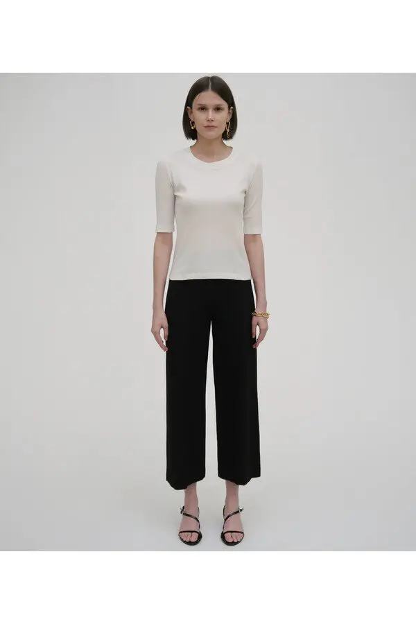 Rosetta Getty Pull On Cropped Straight Pant