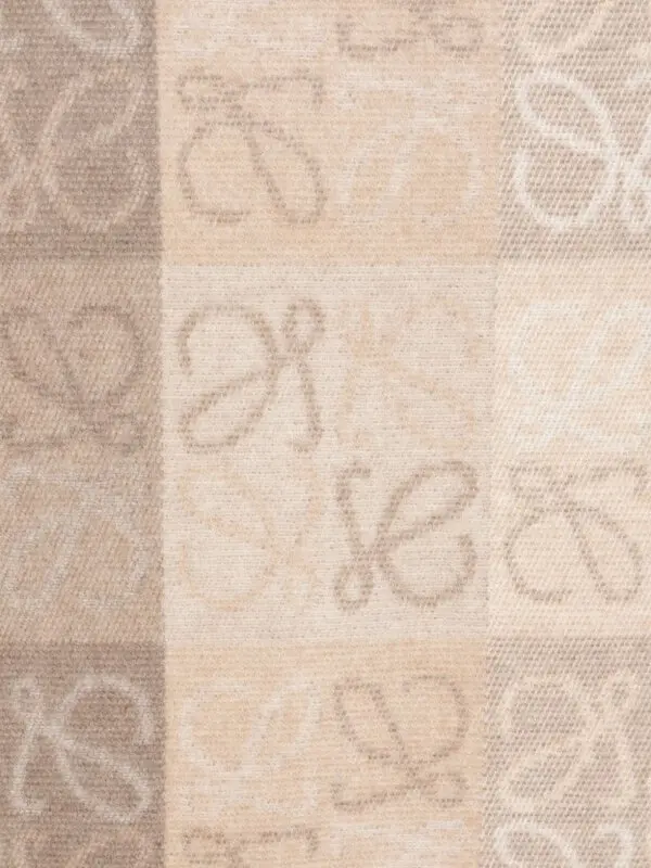Loewe Anagram-jacquard Scarf - Neutrals