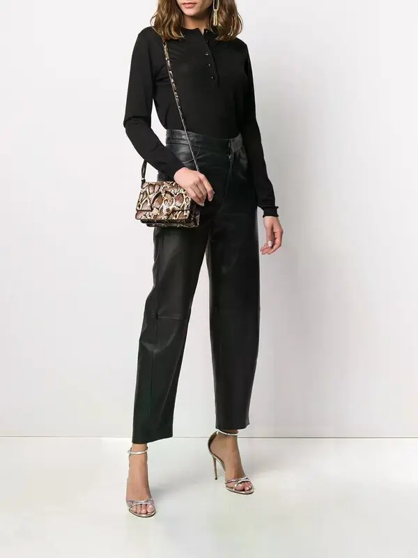 TOM FORD Long Sleeve Polo Shirt - Black
