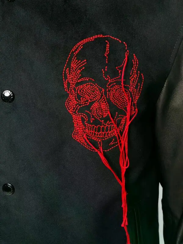 Alexander McQueen Embroidered Varsity Jacket - Blue