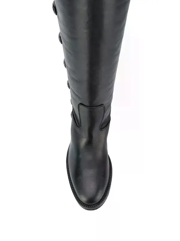 Via Roma 15 Studded Knee Boots Black Editorialist