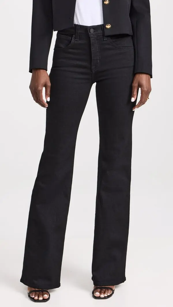 NILI LOTAN Celia Boot-cut Jeans - Distressed Black