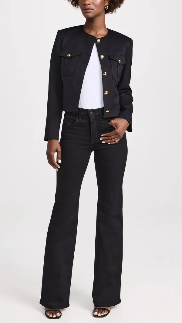 NILI LOTAN Celia Boot-cut Jeans - Distressed Black