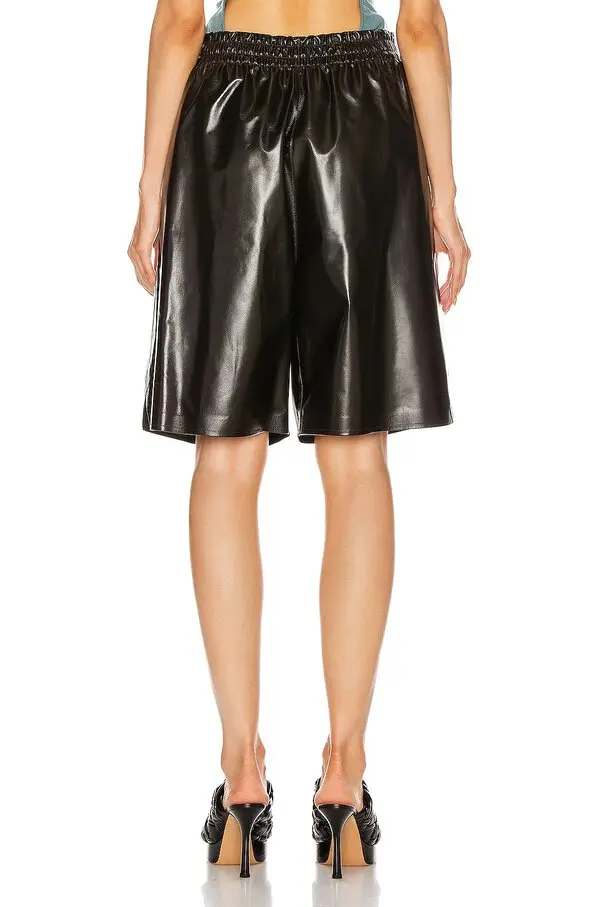 Bottega Veneta Leather Bermuda Short - Fondente