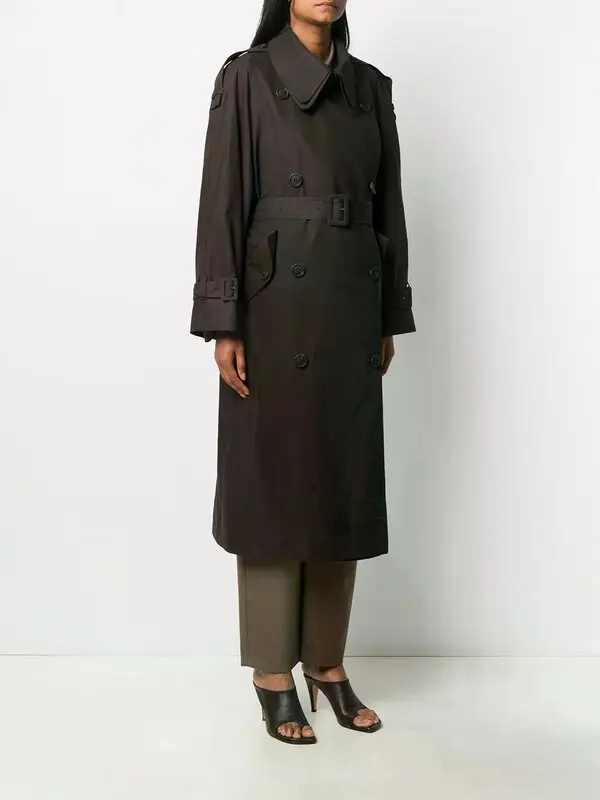 LOW CLASSIC Belted Double-breasted Trench Coat