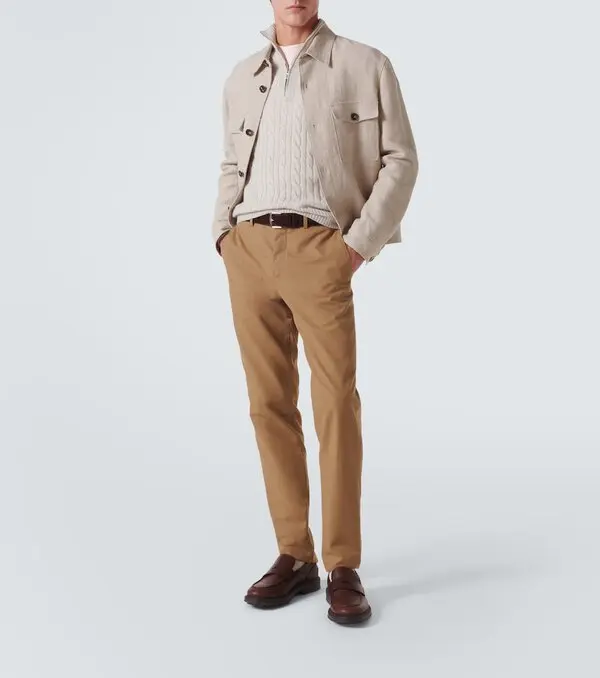 Loro Piana Mezzocollo Treccia Cashmere Sweater - Neutrals